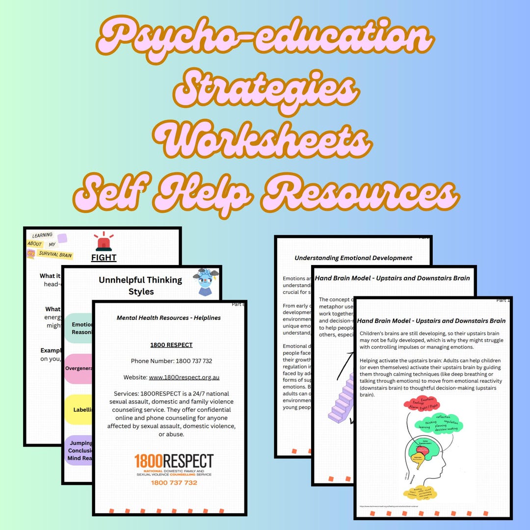 Printable Psycho-education Worksheets for Parents | Child Development ...