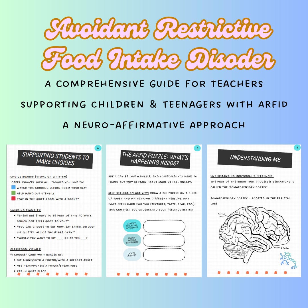 ARFID Workbook, CBT Worksheets, Avoidant-restrictive Food Intake ...