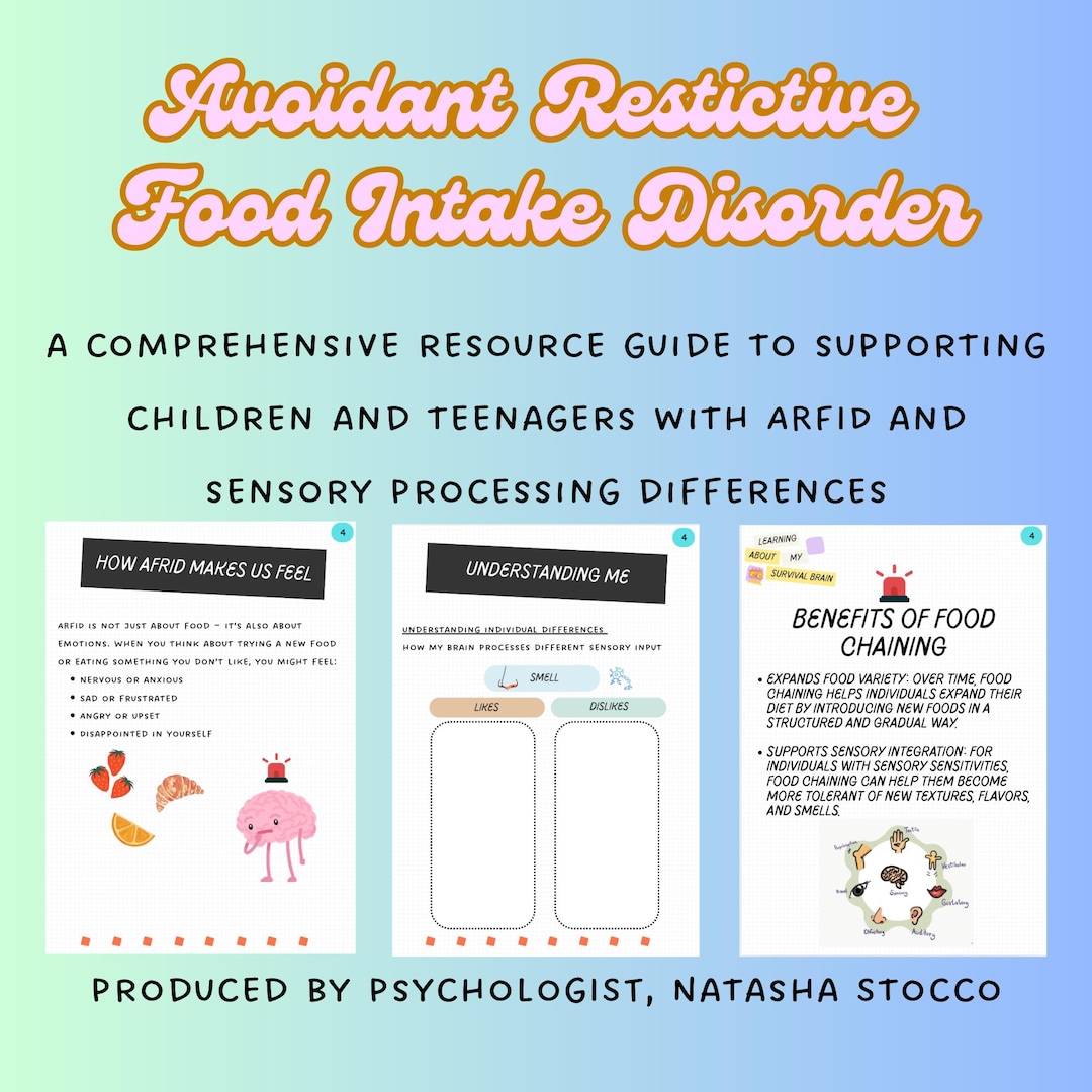 ARFID Workbook, CBT ARFID Worksheets, Avoidant-restrictive Food Intake ...