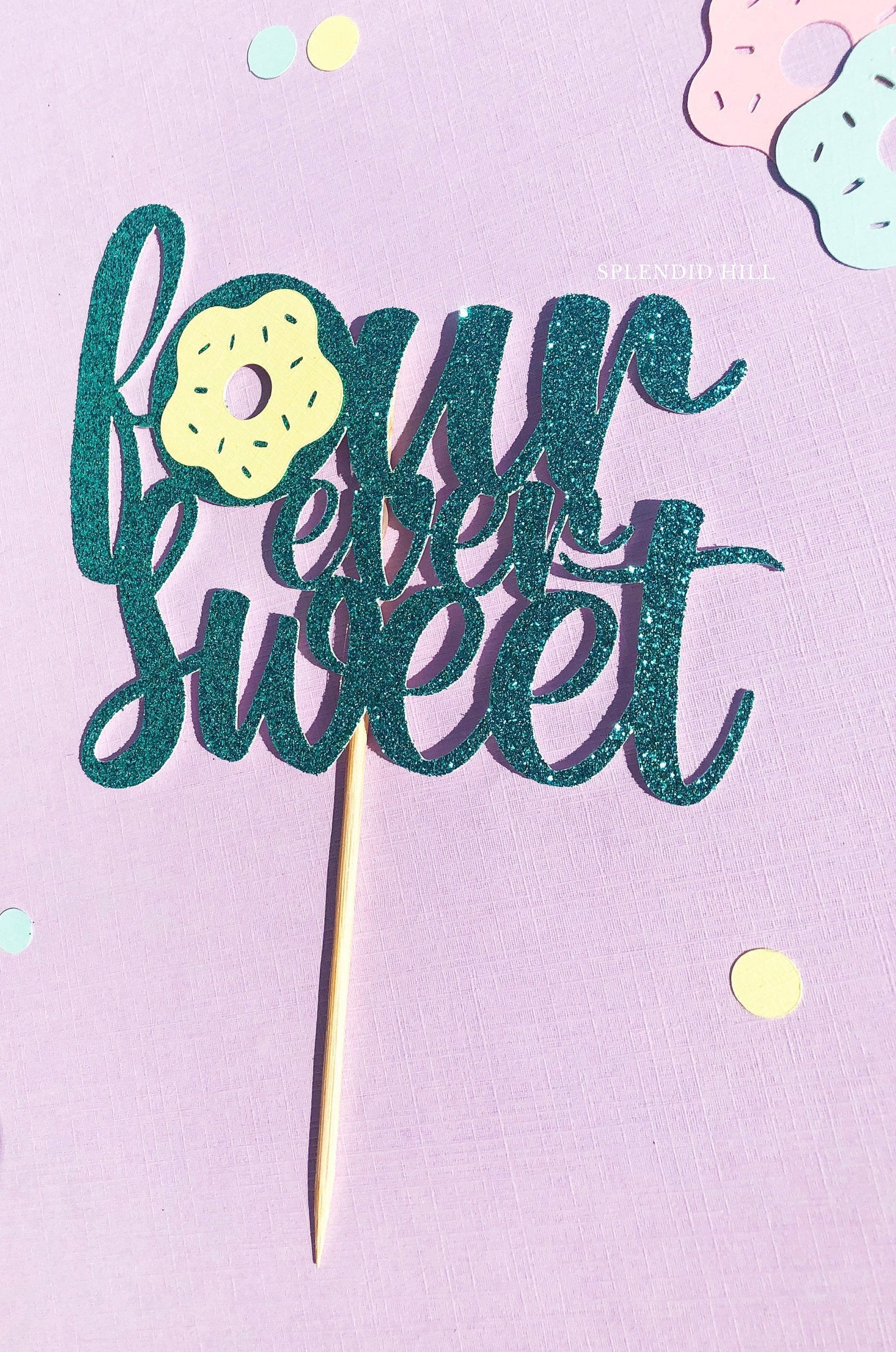 Four ever sweet Glitter Cake Topper 4th birthday party decor | Etsy