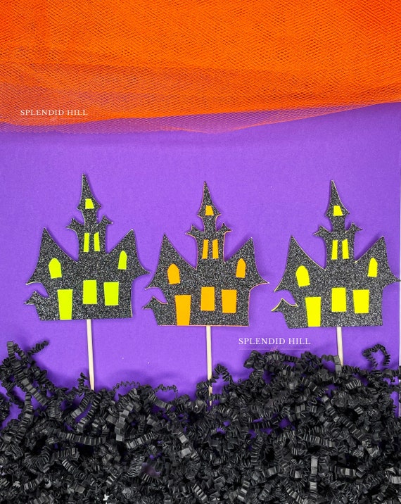Haunted House Halloween Cupcake Toppers haunted house food | Etsy