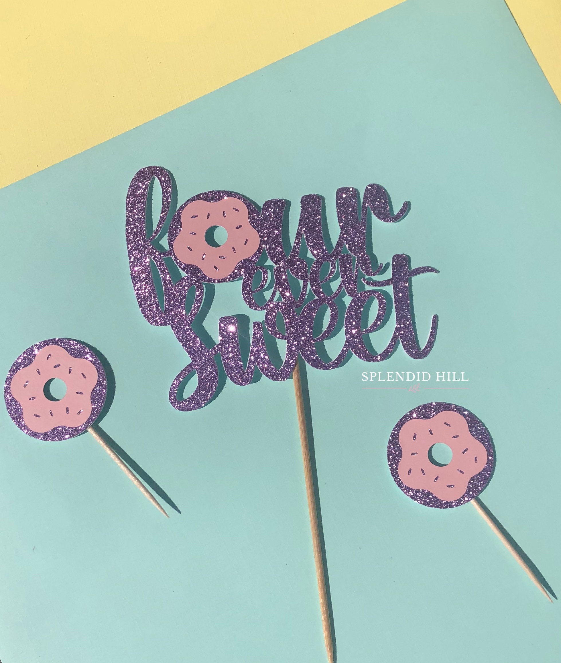 Four Ever Sweet Glitter Cake Topper 4th Birthday Party Decor | Etsy