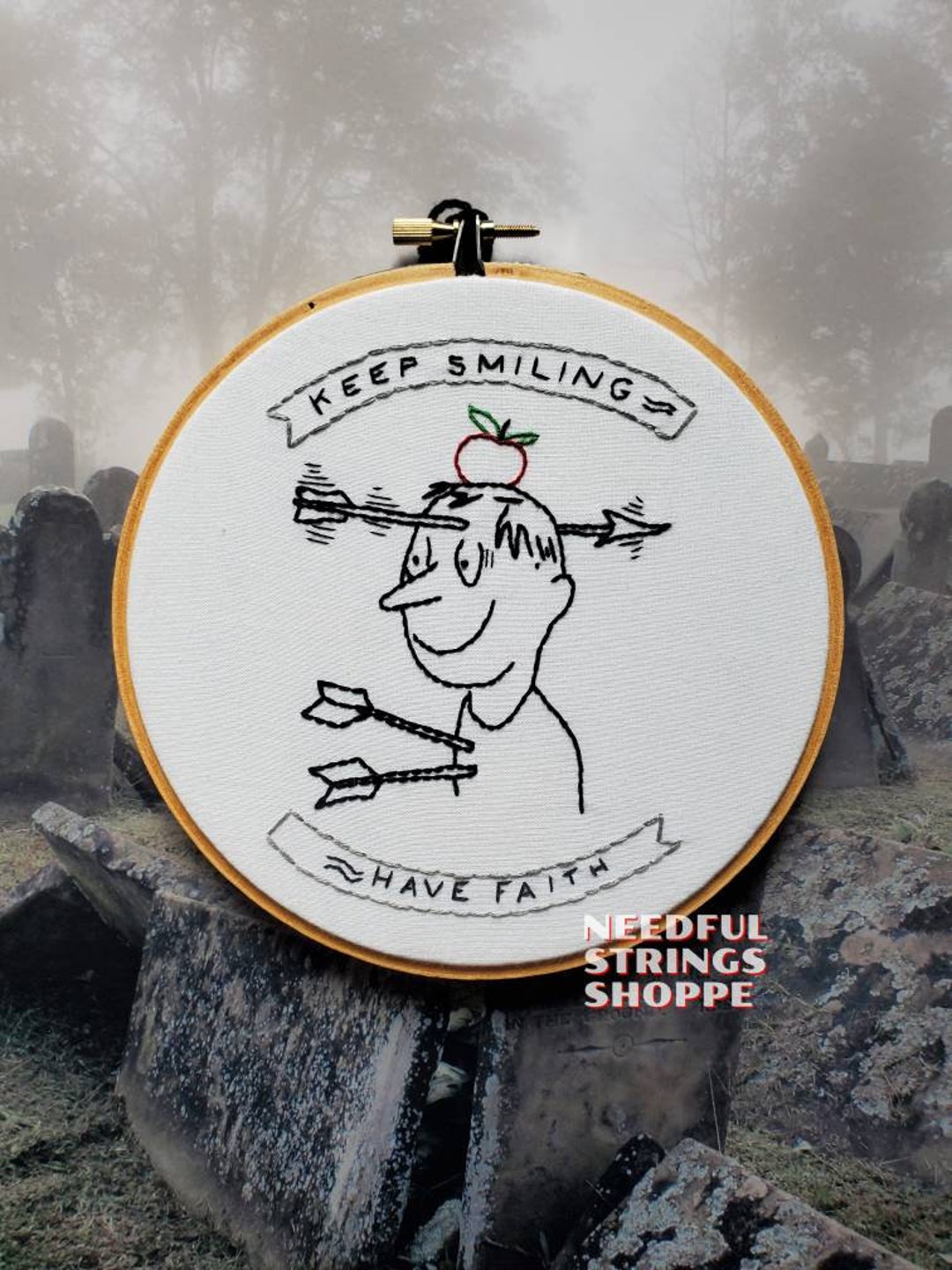 Keep Smiling HAVE FAITH | Embroidery | Arrow in the Head Vintage Dark ...