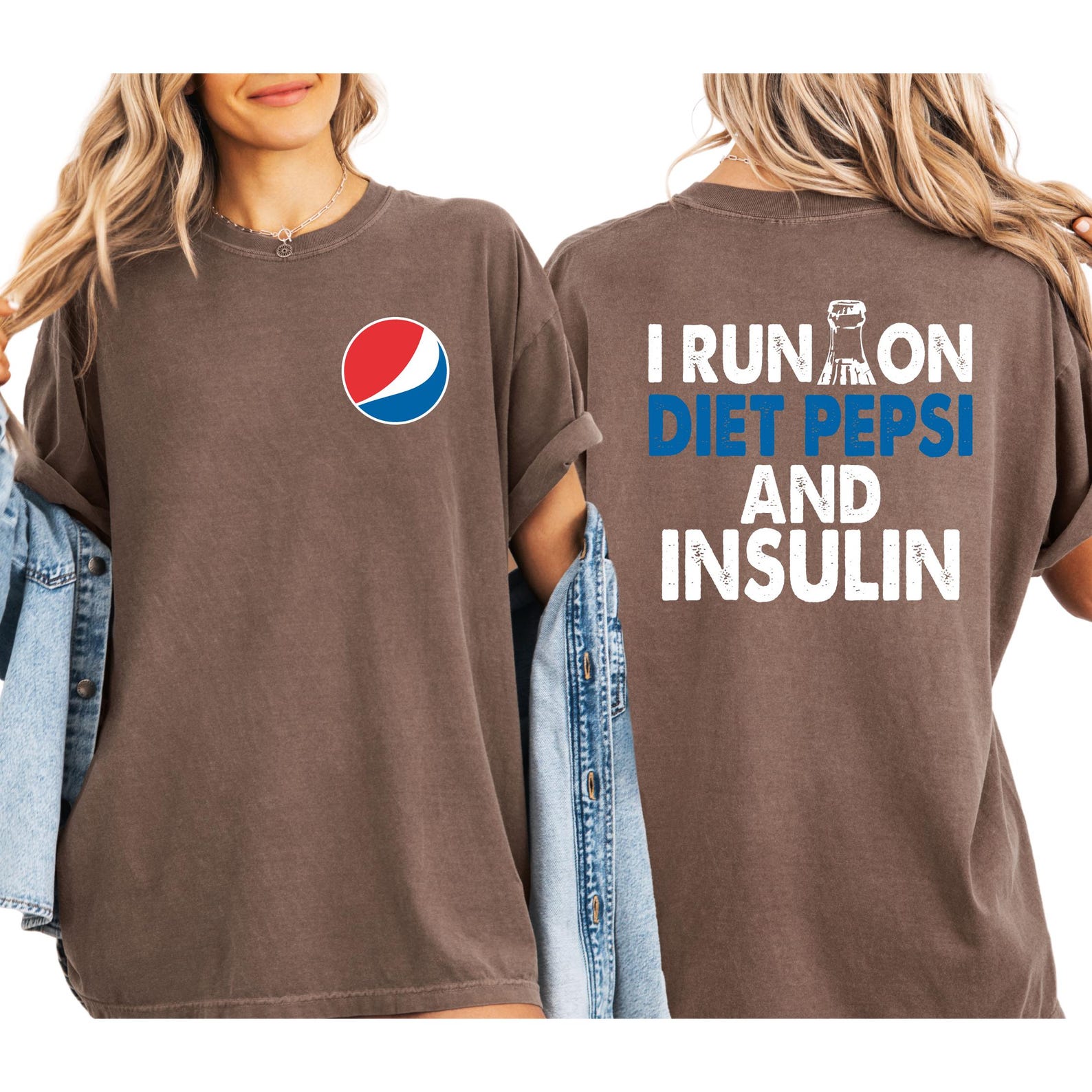 I Run on Diet Pepsi and Insulin Comfort Colors® Shirt, Bold Soda Humor ...