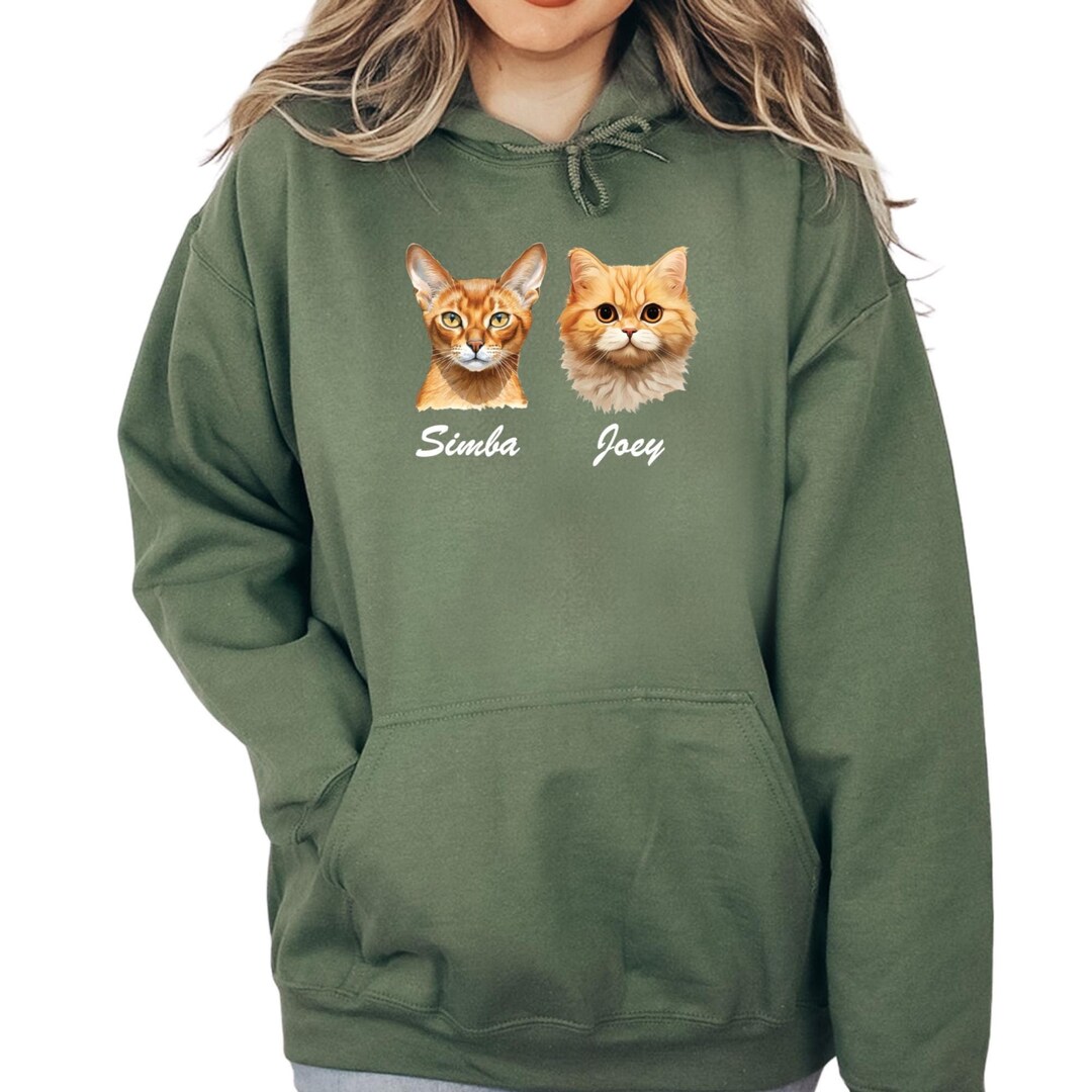 Custom Cat Name Hoodie, Cat Mom Present, Cat Lover Sweatshirt, Cat ...