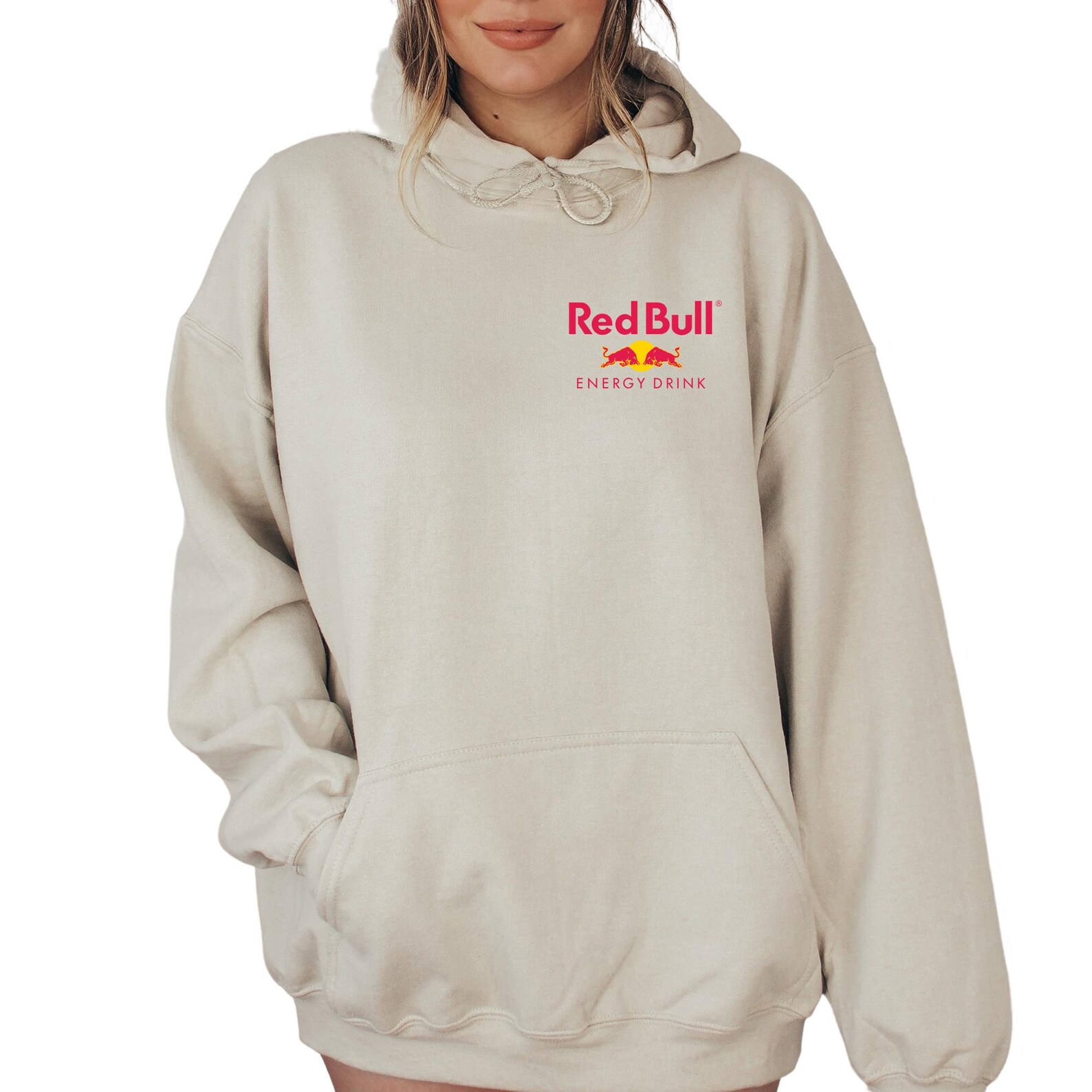 Red Bull Logo in Pocket Sweatshirt, Red Bull Energy Drink Hoodie, Gift ...