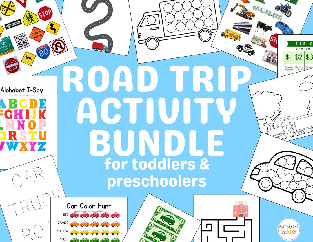 Road Trip Activity Bundle for Preschoolers and Toddlers, Travel Games ...