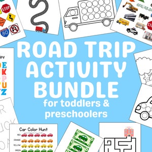 Road Trip Activity Bundle for Preschoolers and Toddlers, Travel Games ...