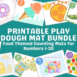 Food Counting Play Dough Mats 1-20: Sensory Math (digital Download) - Etsy