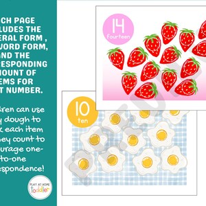 Food Counting Play Dough Mats 1-20: Sensory Math (digital Download) - Etsy