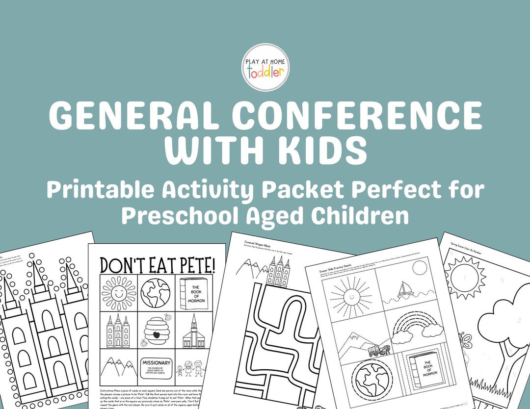 Preschool LDS General Conference Activity Pack: Games & Coloring ...