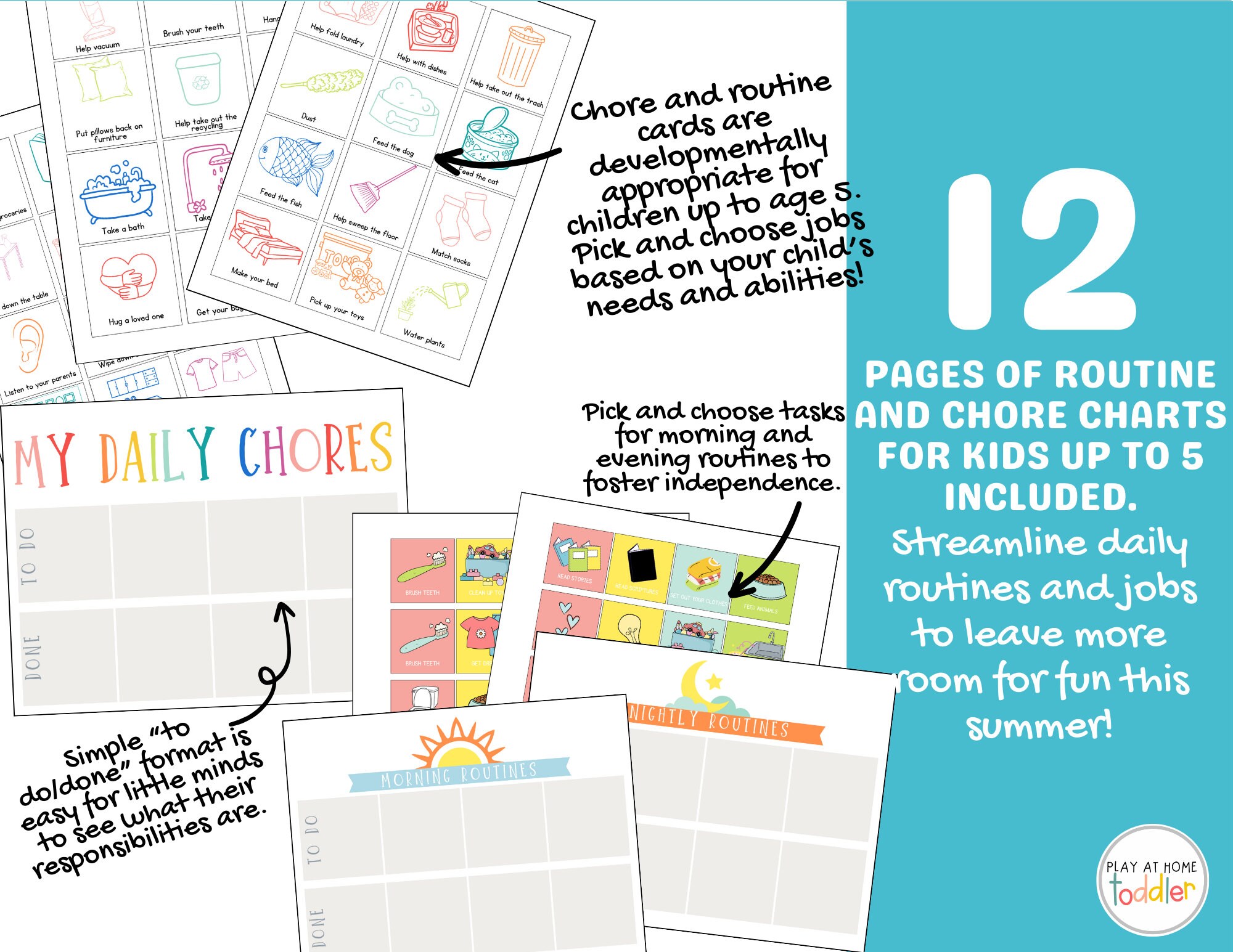 Summer Fun Planning Charts | Vacation Calendar | Toddler, Preschooler ...