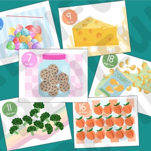 Food Counting Play Dough Mats 1-20: Sensory Math (digital Download) - Etsy