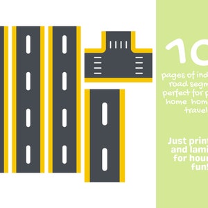 Printable Road Segments for Pretend Play, Roads for Toy Cars, Pretend ...