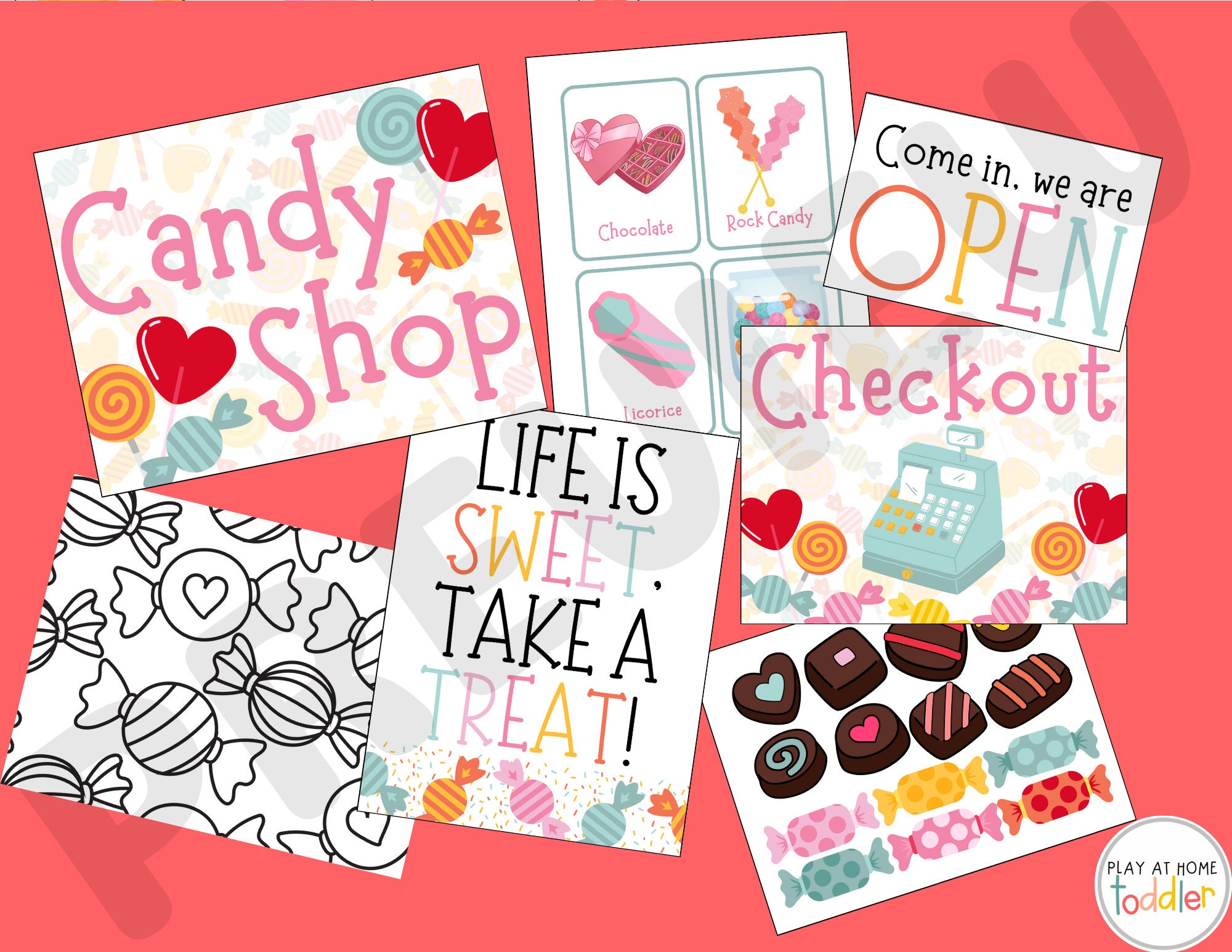 Candy Shop Dramatic Play Set, Creative Play Candy Shop, Preschool ...