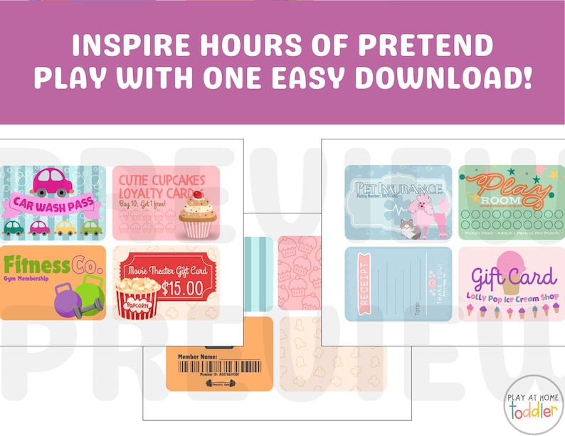 Pretend Play Card Bundle: Credit Cards, Gift Cards (digital Download ...