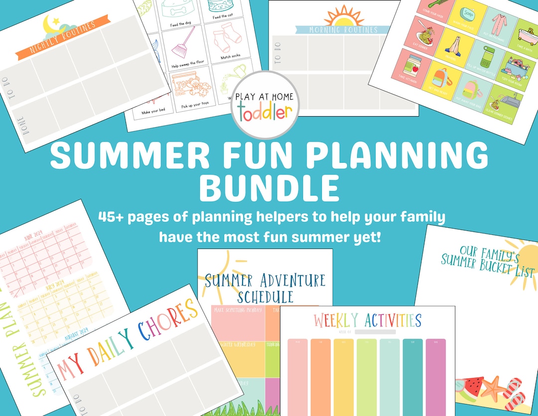 Summer Fun Planning Charts | Vacation Calendar | Toddler, Preschooler ...