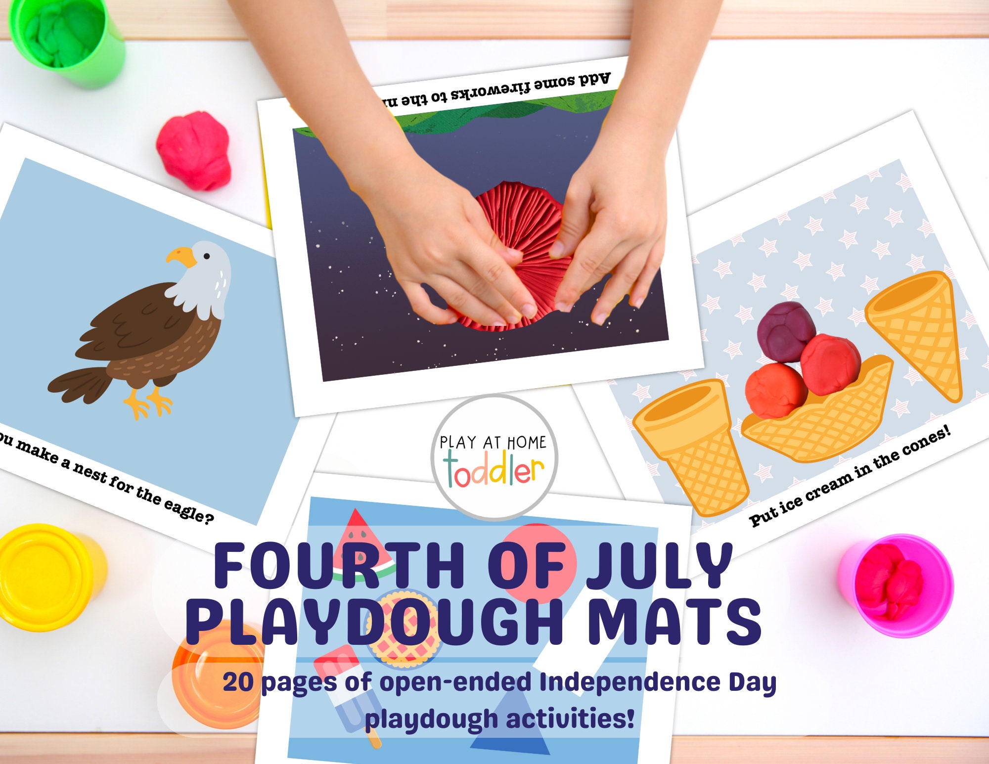 4th of July Playdough Mats: USA Symbols, Parties (printable) - Etsy