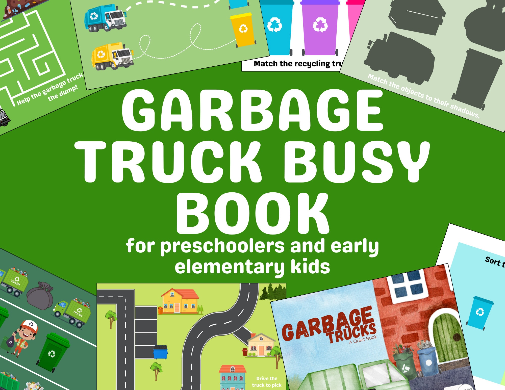 Garbage Truck Busy Book: Kids Matching & Memory Game (printable PDF) - Etsy