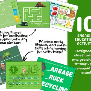 Garbage Truck Busy Book: Kids Matching & Memory Game (printable PDF) - Etsy