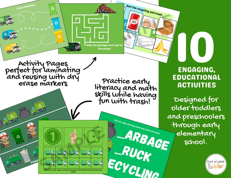 Garbage Truck Busy Book: Kids Matching & Memory Game (printable PDF) - Etsy