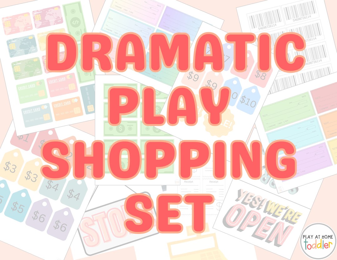 Pretend Play Store Set - Bank Cards, Signs, Receipts - Dramatic Play ...