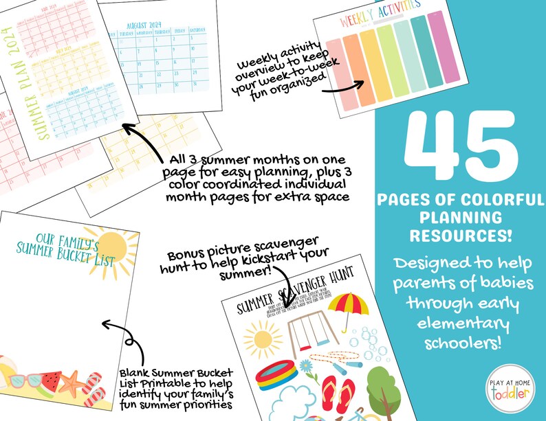 Summer Fun Planning Charts | Vacation Calendar | Toddler, Preschooler ...