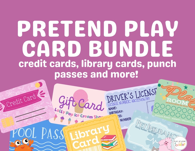 Printable Credit Cards for Pretend Play, Dress up Wallet, Pretend Play ...