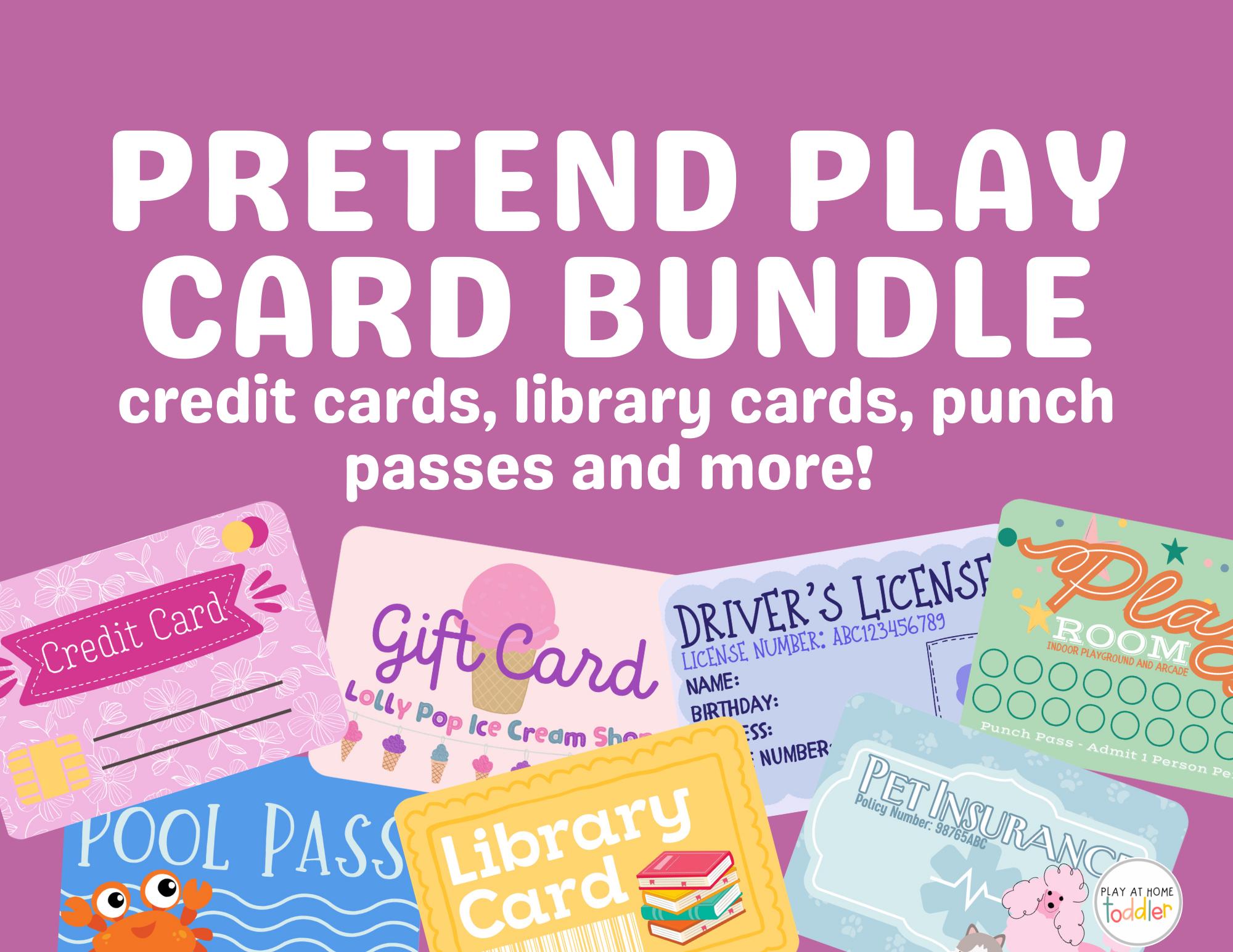 Printable Credit Cards for Pretend Play, Dress up Wallet, Pretend Play ...