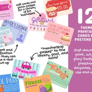 Printable Credit Cards for Pretend Play, Dress up Wallet, Pretend Play ...