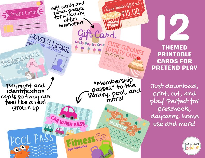 Pretend Play Card Bundle: Credit Cards, Gift Cards (digital Download ...