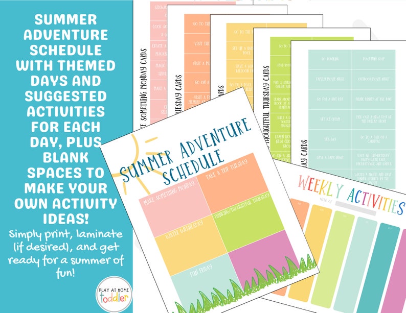 Summer Fun Planner Bundle: Kids Activities, Chore Charts (digital ...