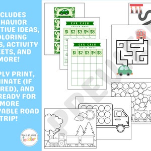 Road Trip Activity Bundle for Preschoolers and Toddlers, Travel Games ...