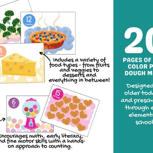 Food Counting Play Dough Mats 1-20: Sensory Math (digital Download) - Etsy