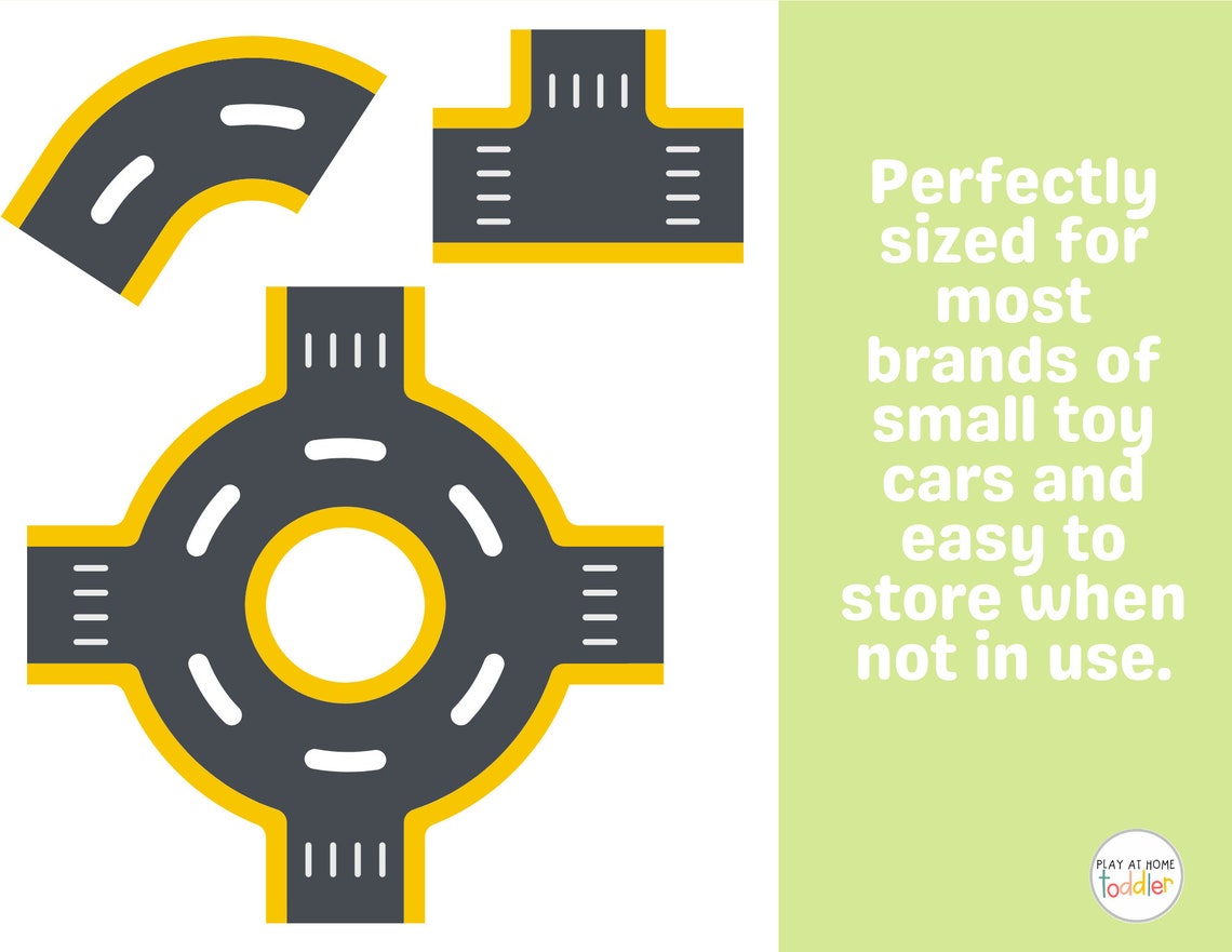 Printable Road Segments for Pretend Play, Roads for Toy Cars, Pretend ...
