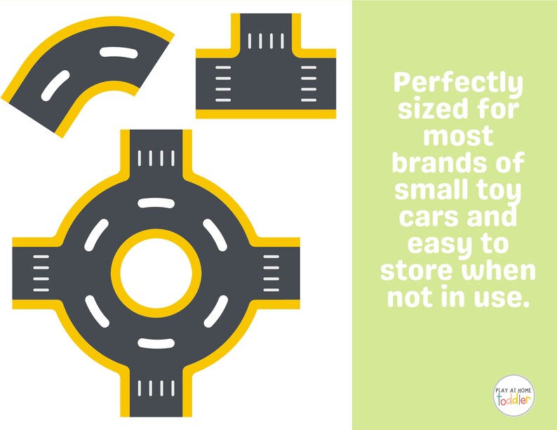 Printable Road Segments for Pretend Play, Roads for Toy Cars, Pretend ...