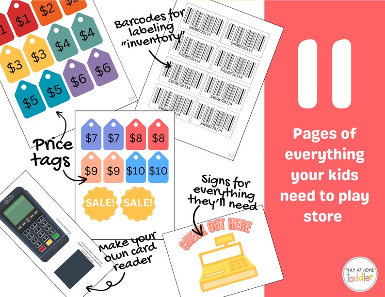 Pretend Play Store Set: Printable Money, Cards, & Signs (digital ...