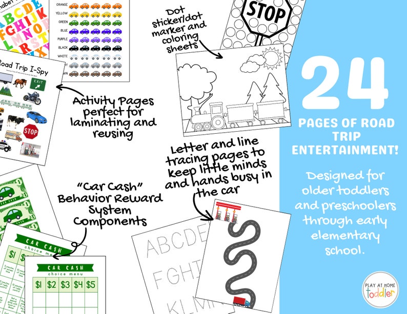Road Trip Activity Bundle for Preschoolers and Toddlers, Travel Games ...
