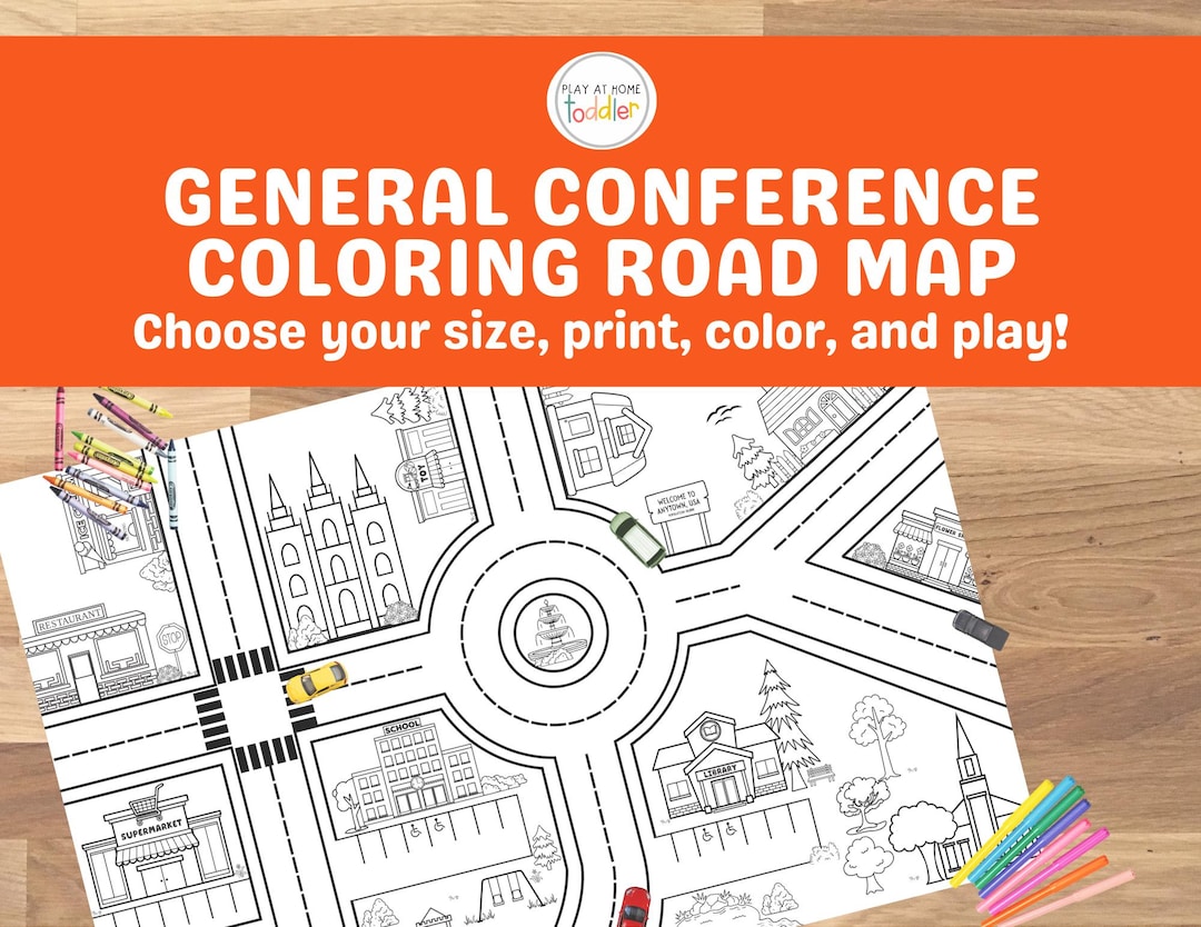 Engineer Size LDS Road Map Coloring Page | General Conference Activity ...