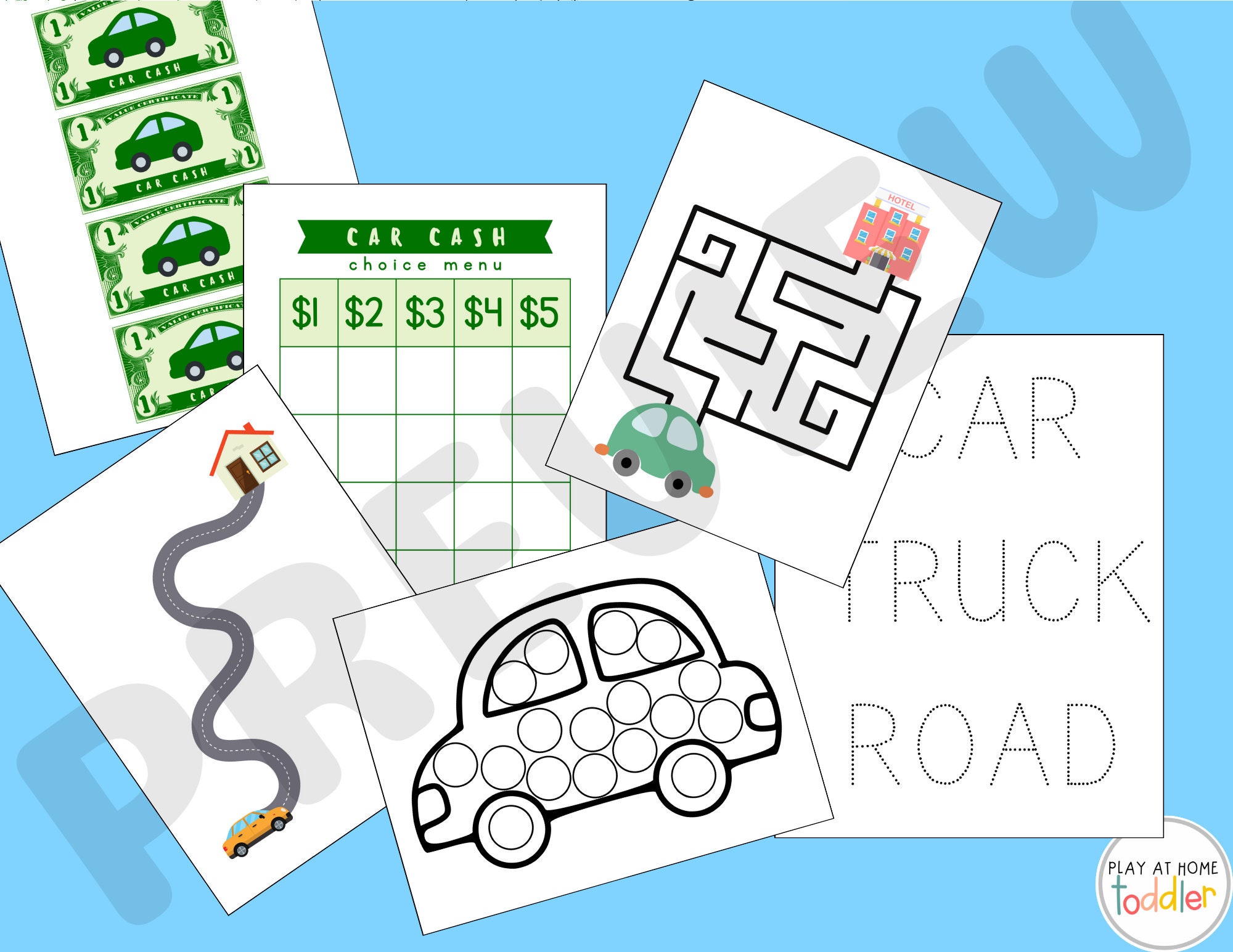 Road Trip Activity Bundle for Preschoolers and Toddlers, Travel Games ...