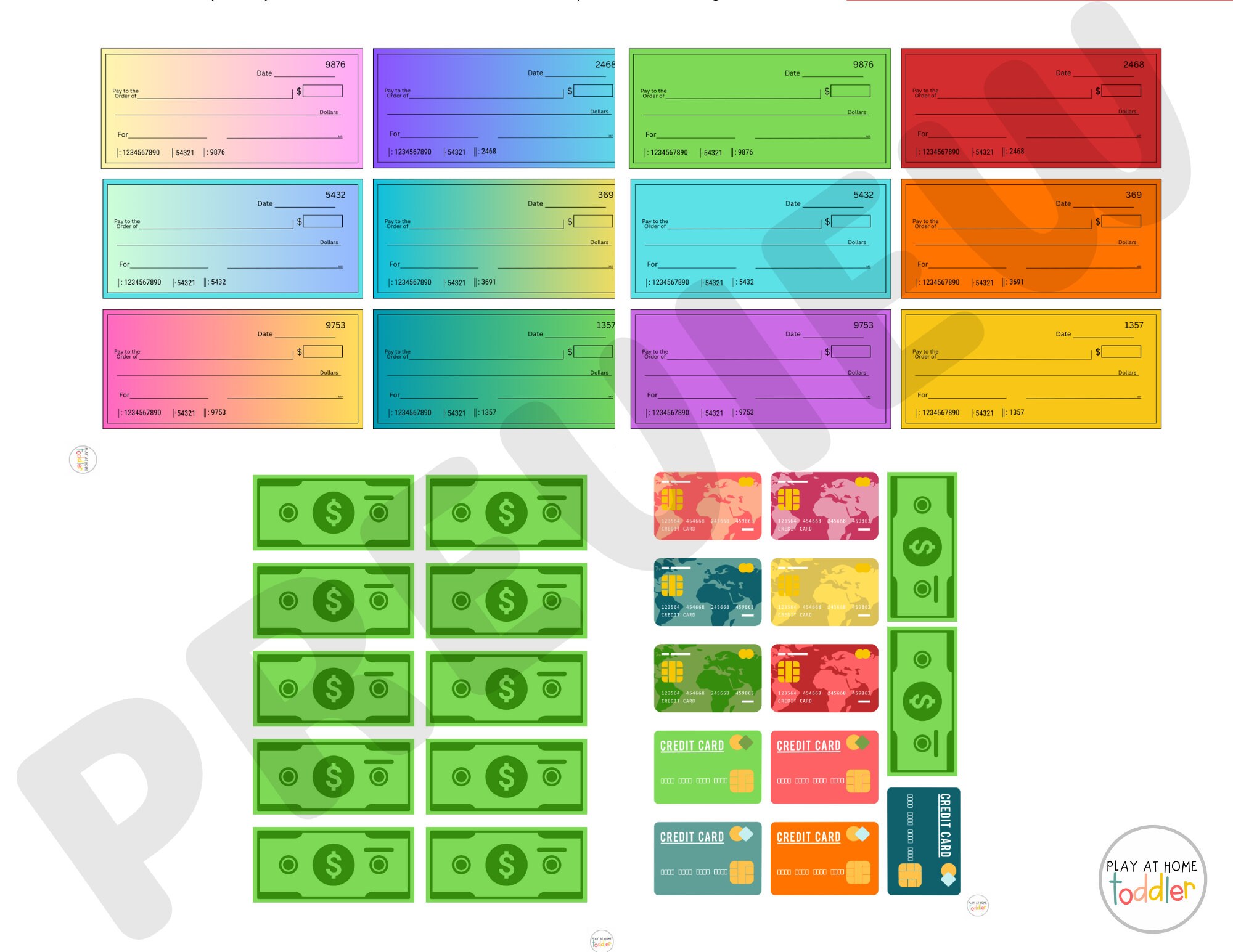 Pretend Play Store Set: Printable Money, Cards, & Signs (digital ...