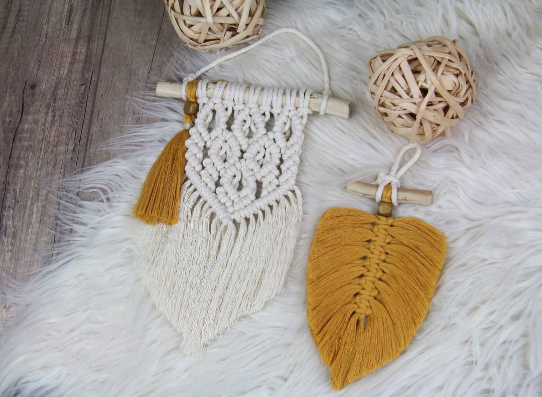 Macrame Gift Set, Small Macrame Hanging, Boho Wall Decor, Home Decor ...