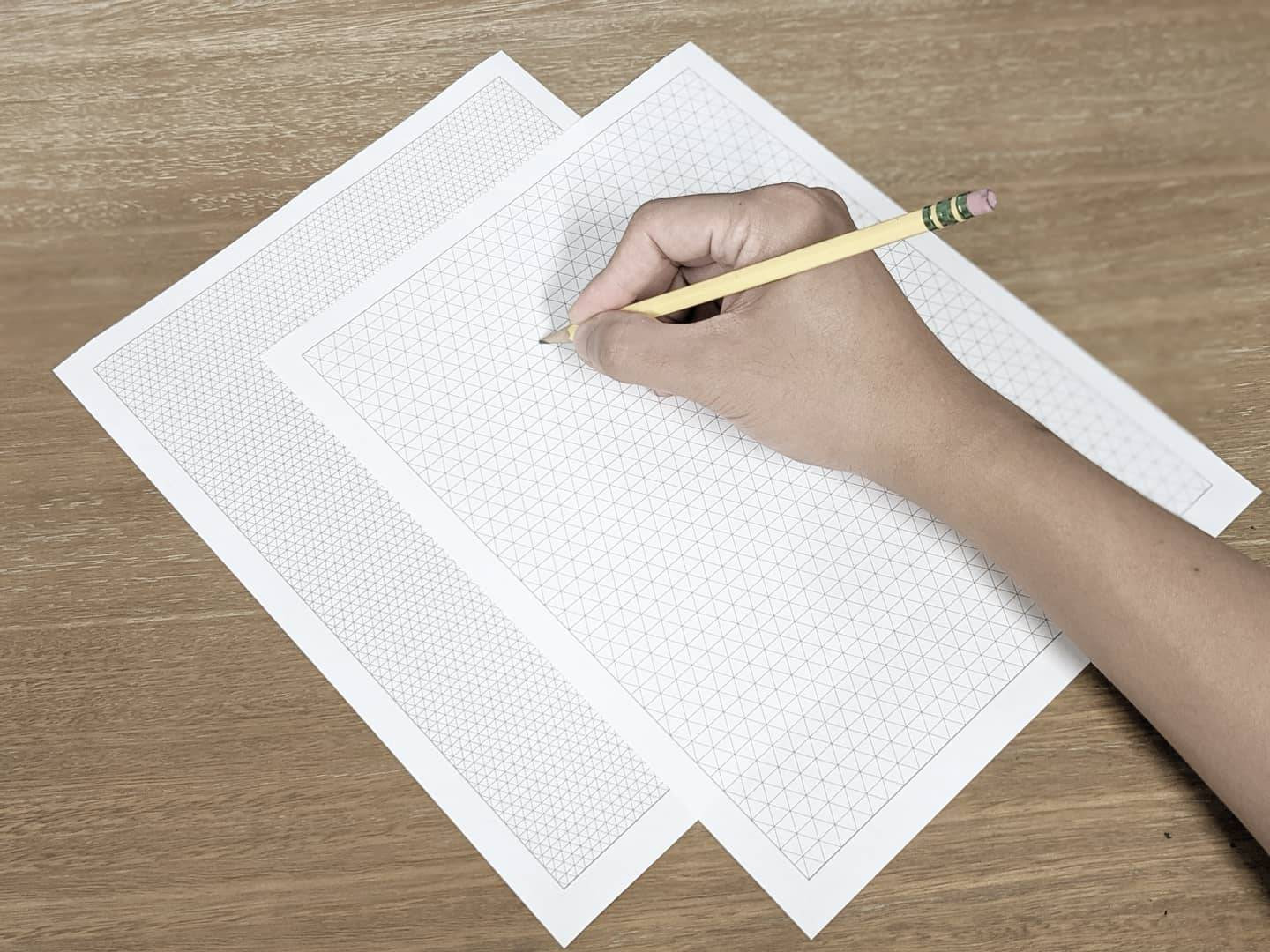 Blank Triangle Graph Paper | Printable PDF - Etsy