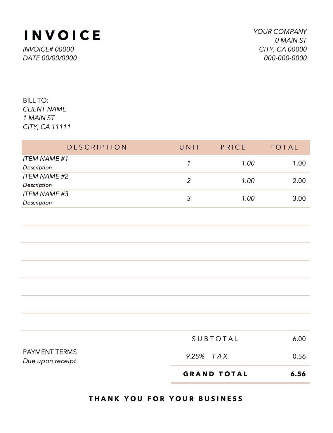 invoice-template-printable-excel-worksheet-etsy-canada