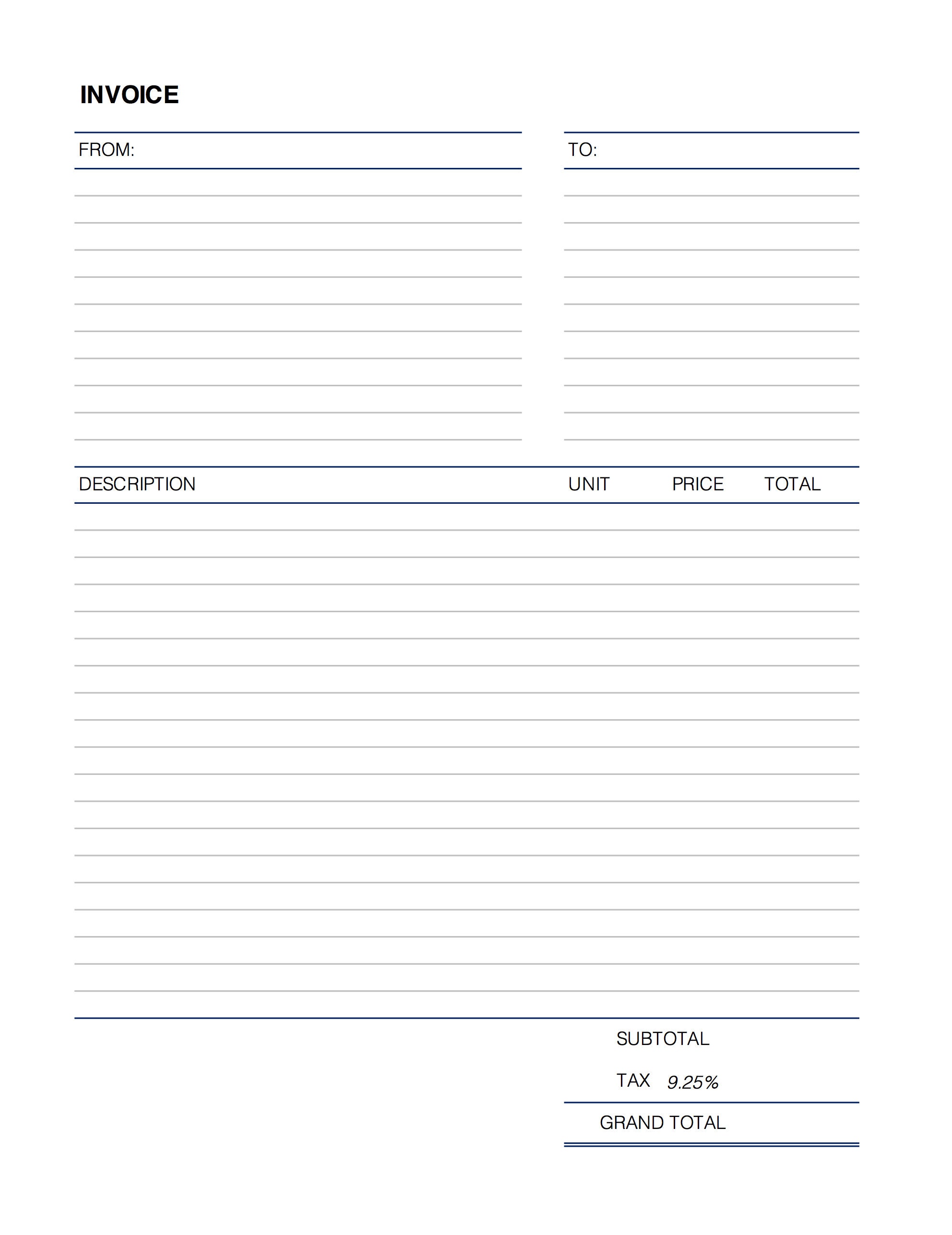 Invoice Template | Printable Excel Worksheet - Etsy UK