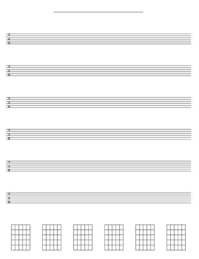 Blank Guitar Tab and Notebook | Printable PDF - Etsy