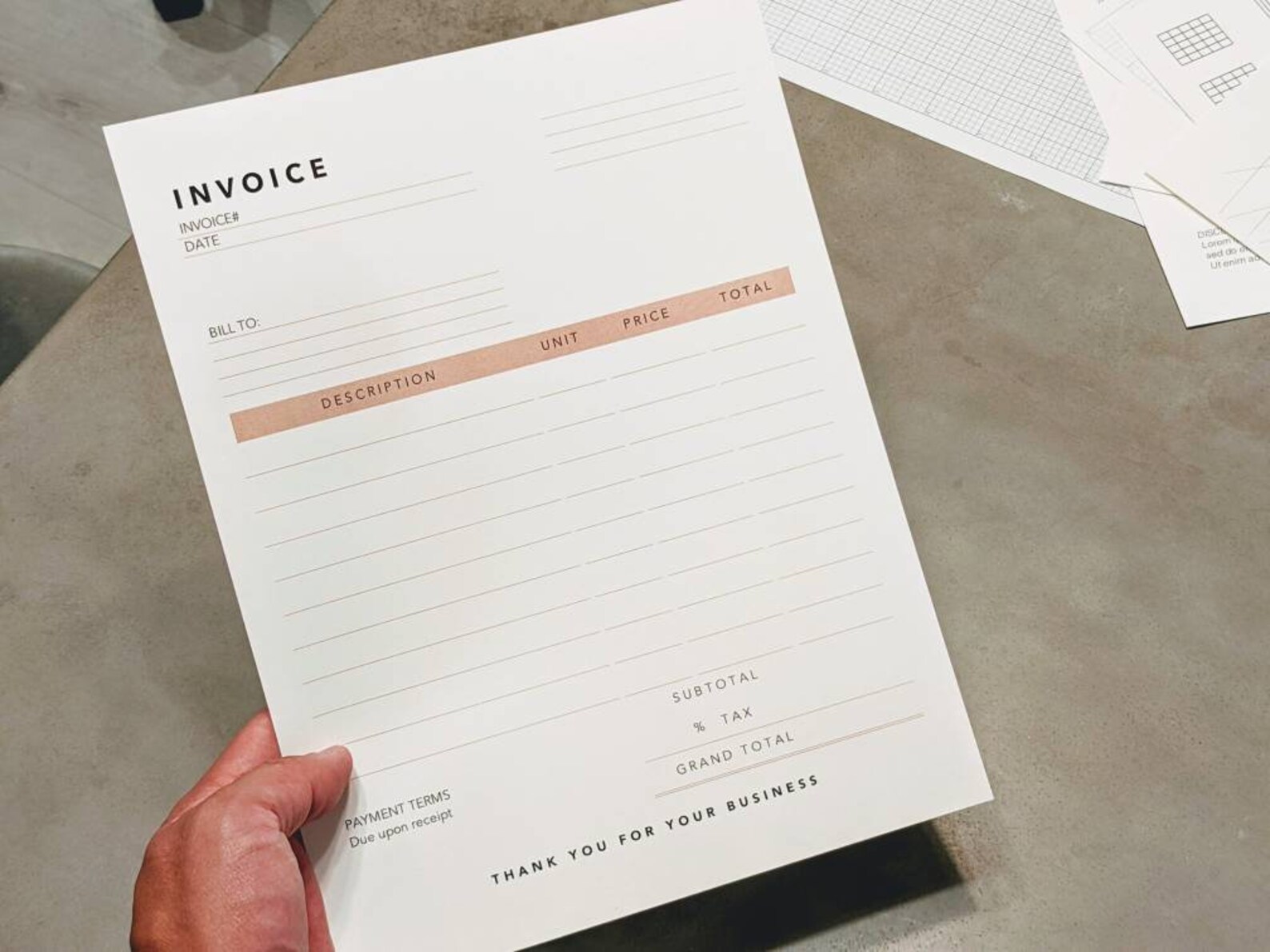 Invoice Template | Printable Excel Worksheet - Etsy