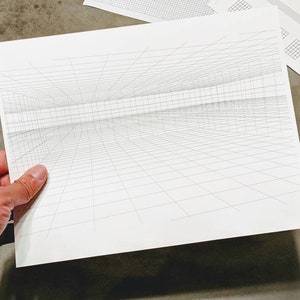 3D Perspective Graph Paper | Printable PDF - Etsy