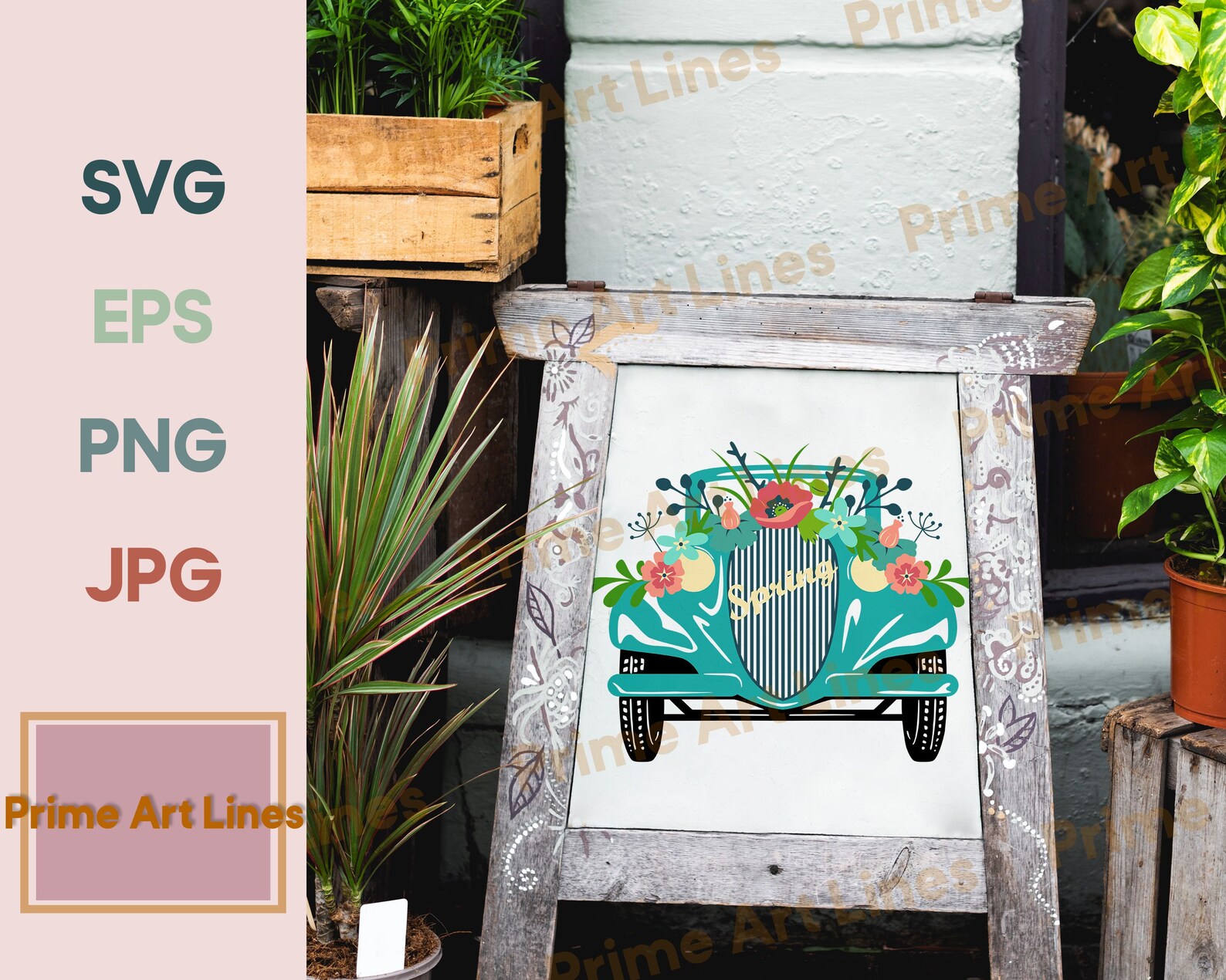 Happy Spring SVG Spring Truck Svg Truck With Flowers Svg - Etsy
