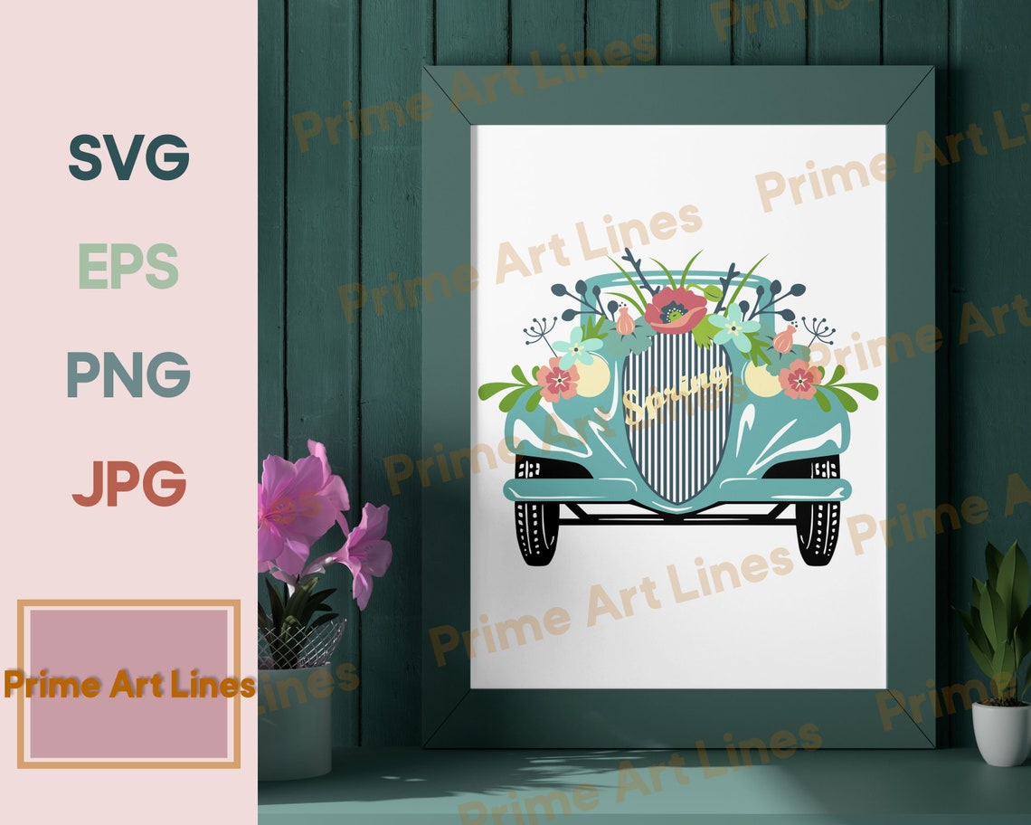 Happy Spring SVG Spring Truck Svg Truck With Flowers Svg - Etsy
